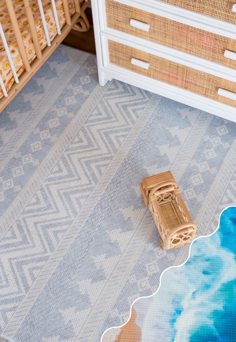 Large Designer Foam Padded Play Mats | River / Ocean Road | Rugabub