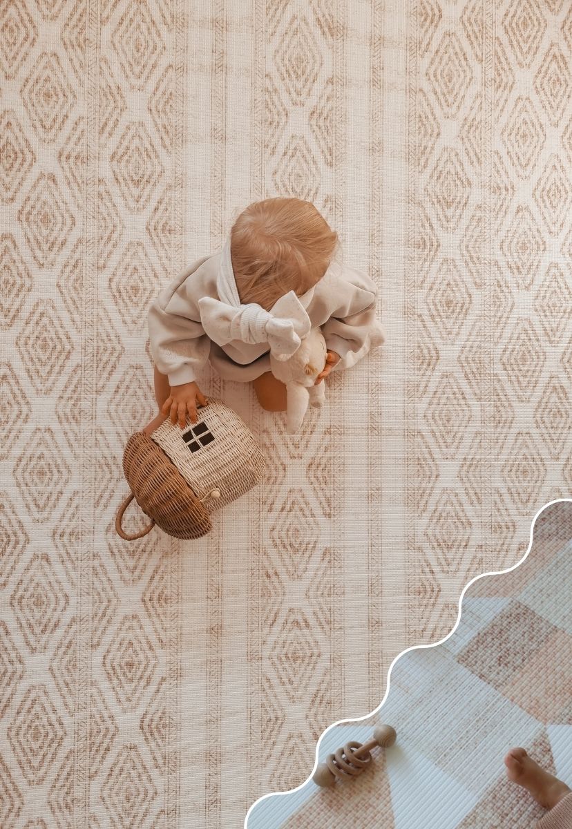 Rugabub | Large Foam Designer Padded Play Mats | Luna / Sahara Playmat